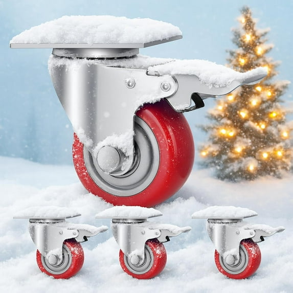 3 Inch Industrial Heavy Duty Swivel Caster Wheels with Brake,Set of 4 ...
