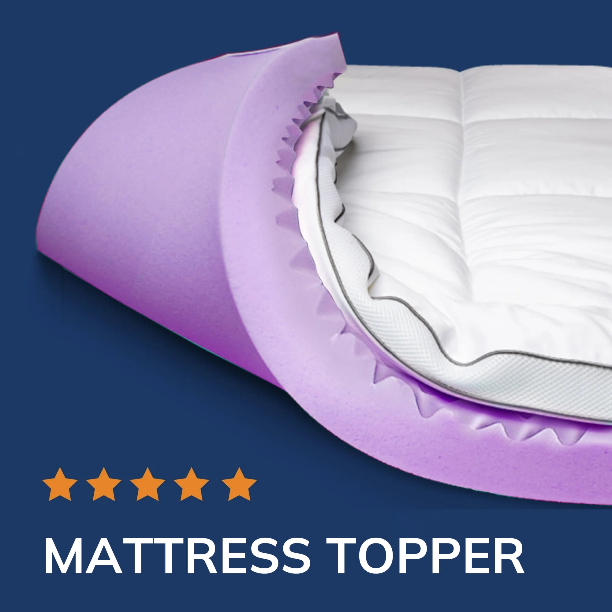 4 Inch King Mattress Topper With Cover, Foam Mattress Topper for Back ...