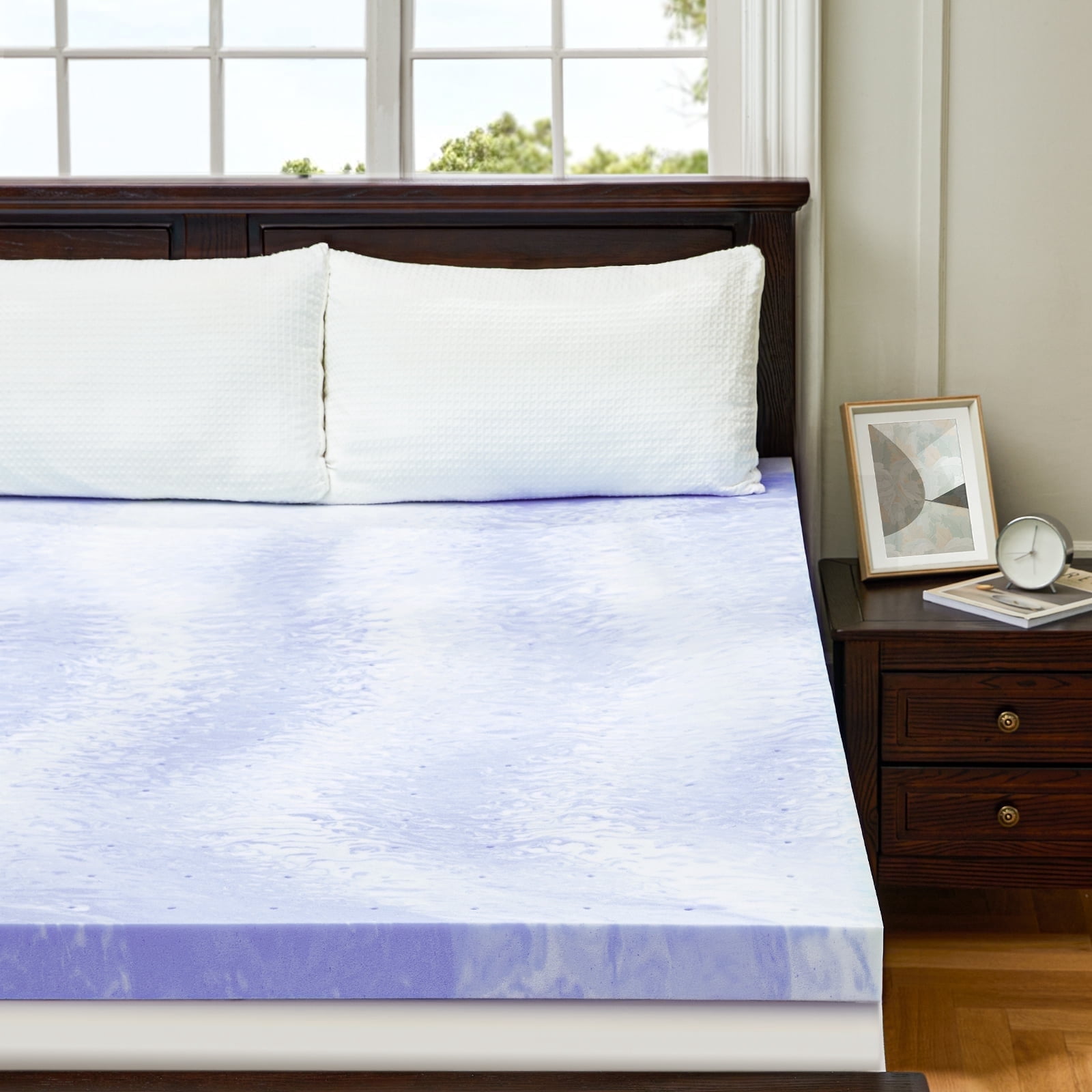 3 Inch King Memory Foam, Cooling Gel Infused Mattress Pad & Ventilated ...