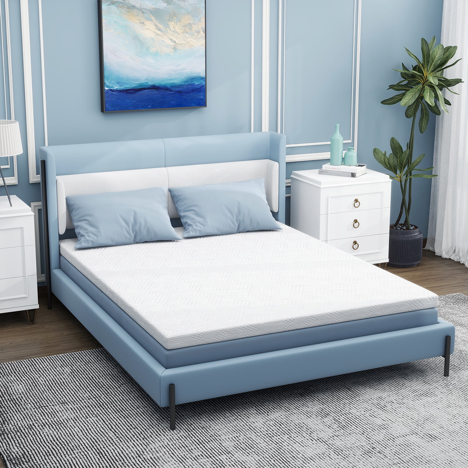 3 Inch King Size Cool Gel Memory Foam Mattress Topper with Removable ...