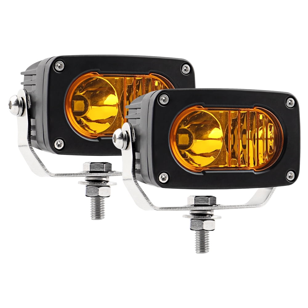 3 Inch LED Pods Lights 2PCS Amber Driving Light Offroad Spot Beam ...