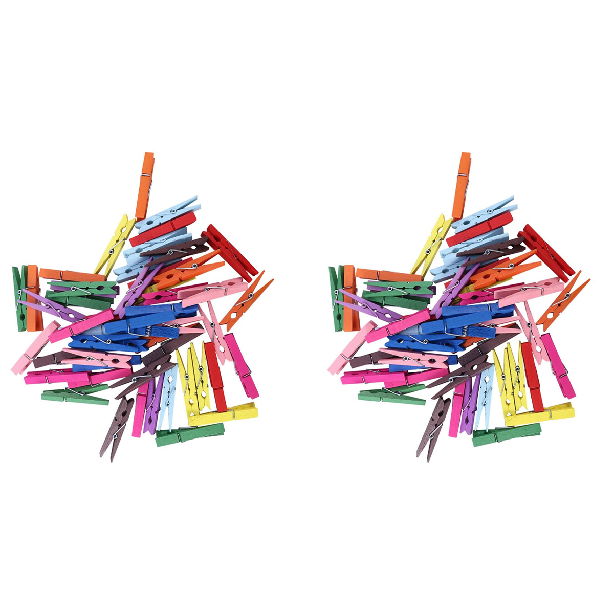3-Inch Large Natural Colorful Wooden Clothespins, Set of 100 Pins ...