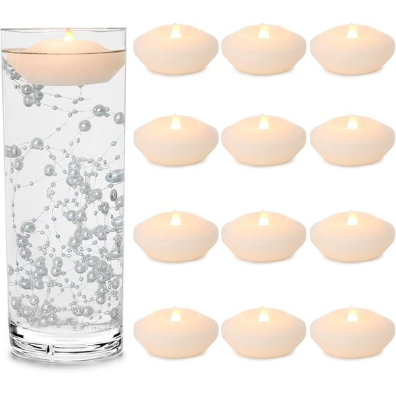 3 Inch Led Floating Candles - 12 count Flameless Water Activated ...