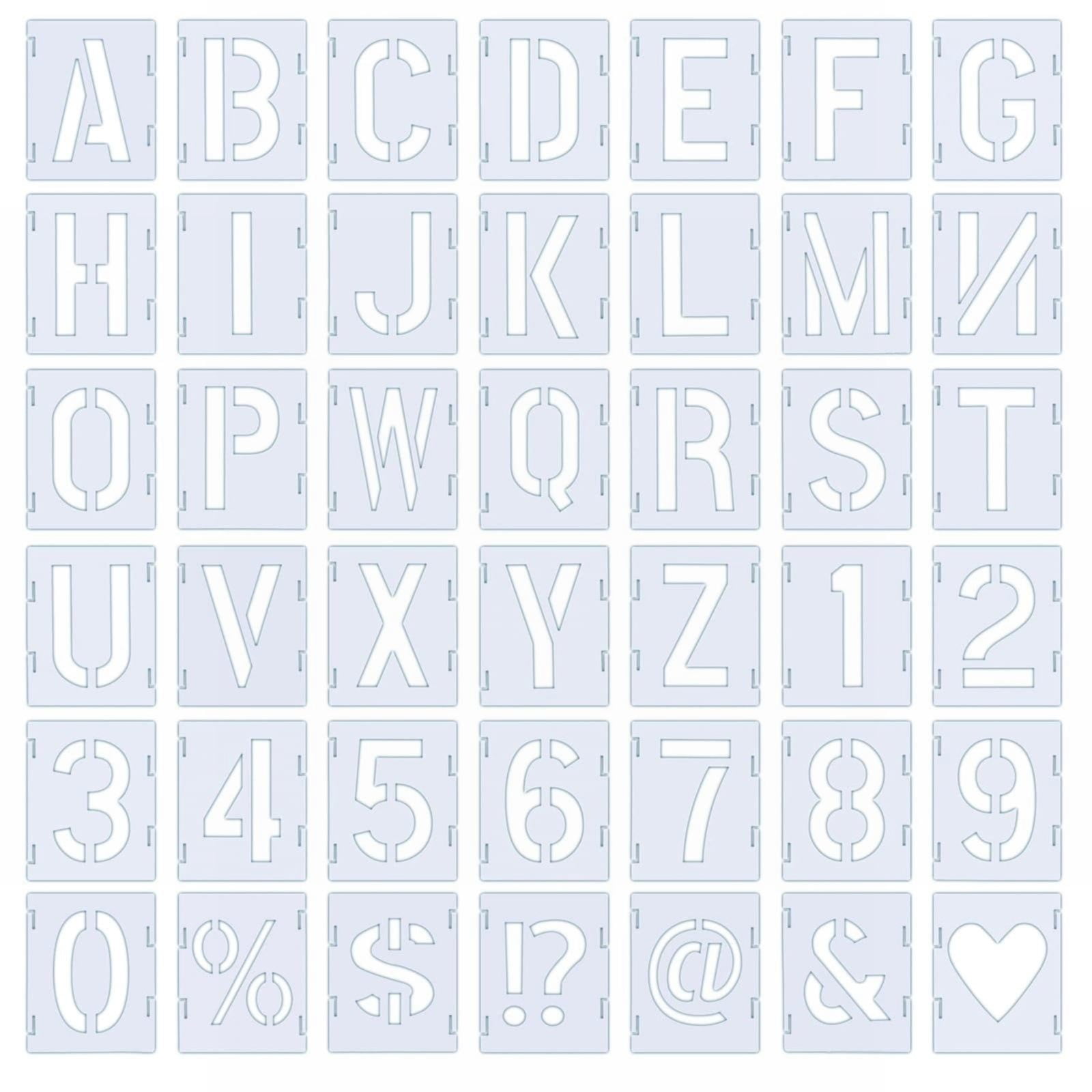3 Inch Letter Stencils Numbers Craft Stencils 42 Pcs Reusable Alphabet ...