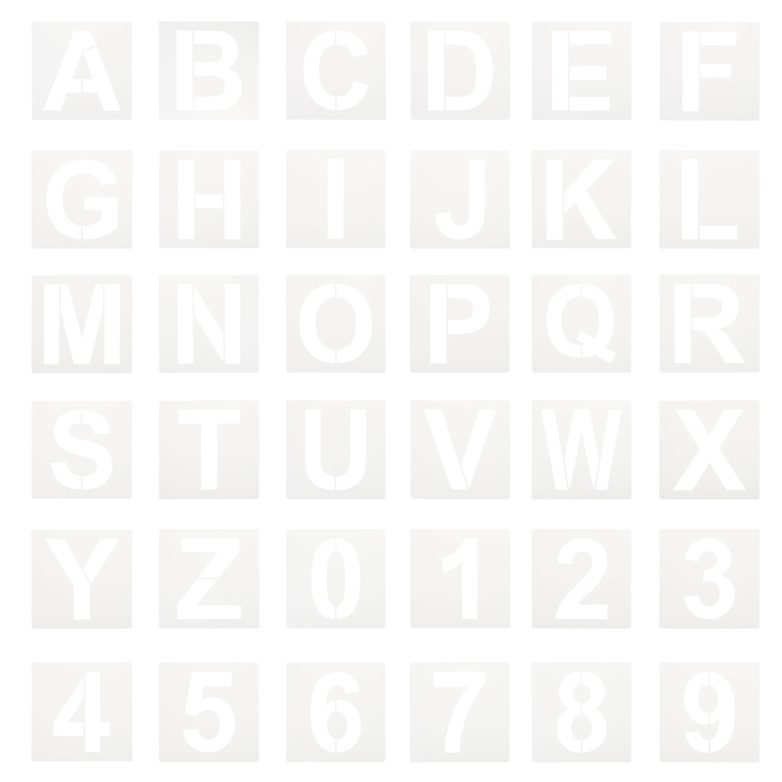 3 Inch Letter Stencils and Numbers, 36 Pcs Alphabet Art Craft Stencils ...