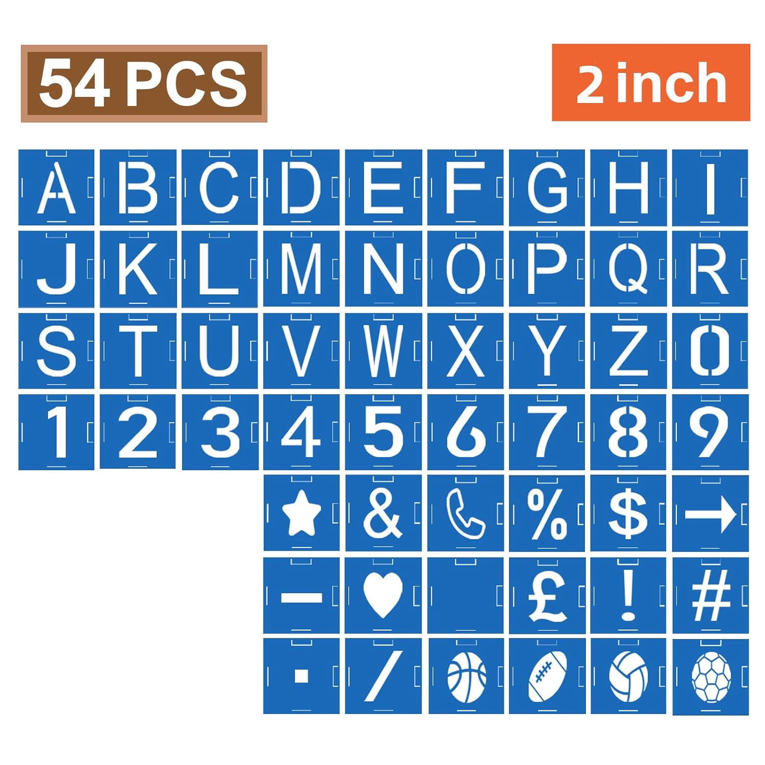 3 Inch Letter Stencils and Numbers 54 Pcs Reusable Plastic Letter ...