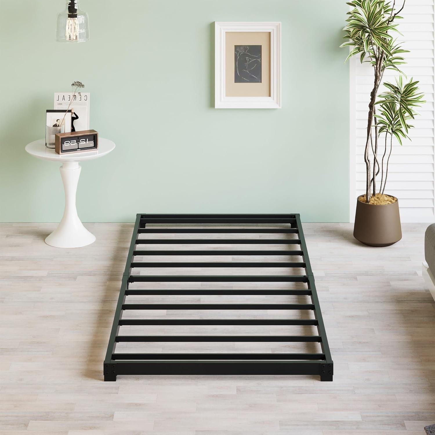 3 Inch Low Twin Bed Frames Heavy Duty Metal Platform, No Box Spring ...