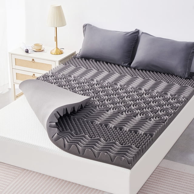 JUSTLET 3 Inch Mattress Topper, 7-Zone Memory Foam Mattress Topper for ...