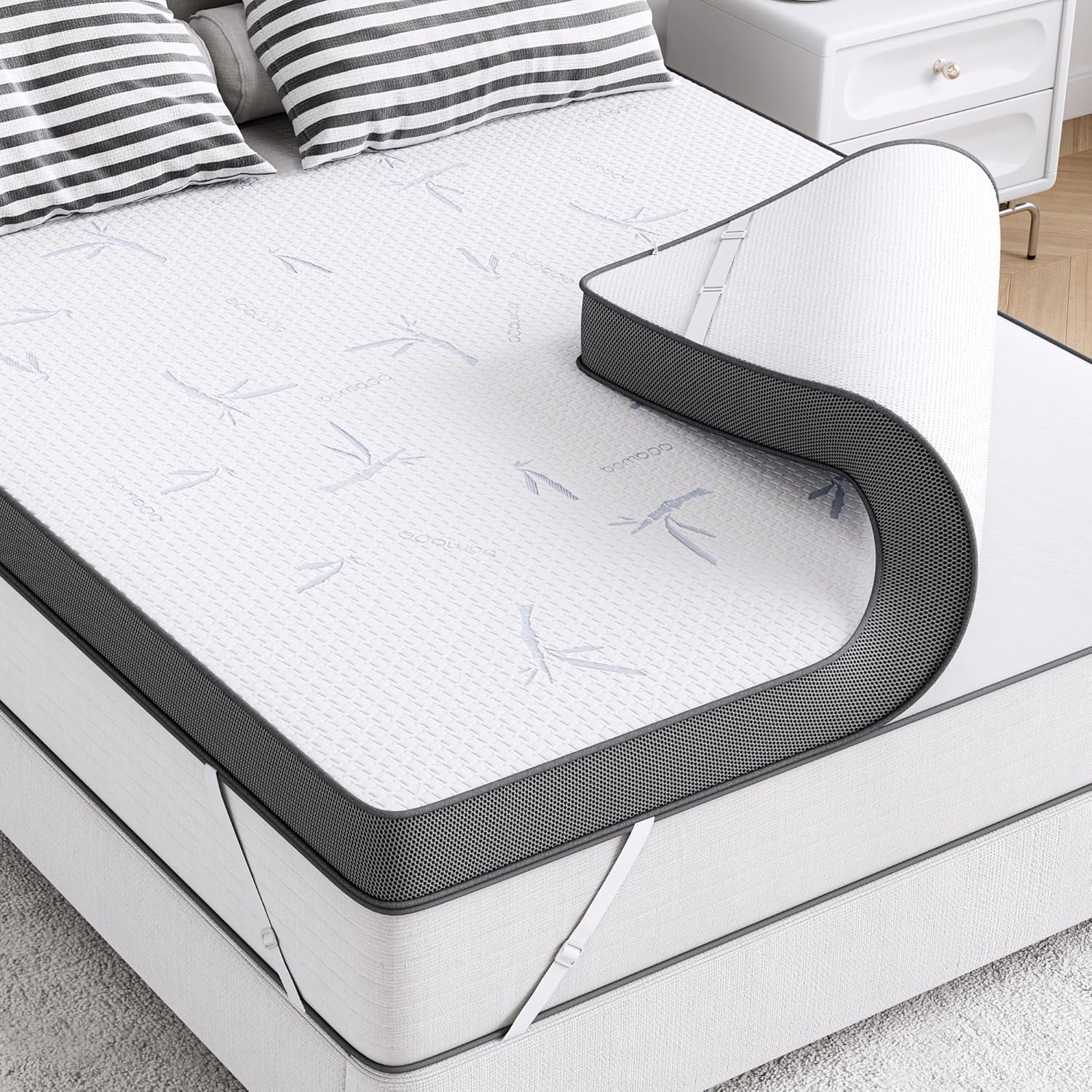 3 Inch Mattress Topper Twin, Cooling Gel Infused Ventilated Memory Foam ...