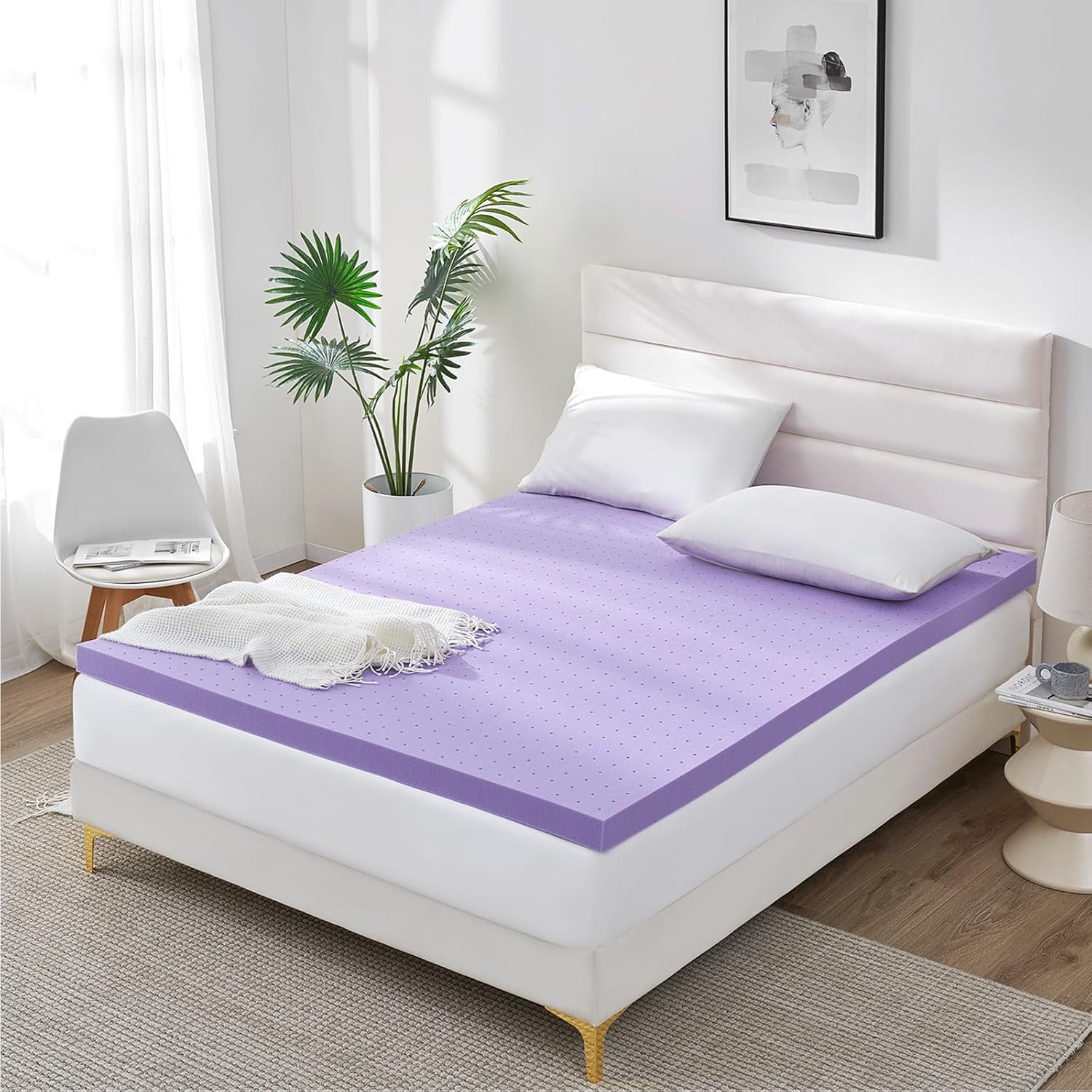 3 Inch Mattress Topper Twin XL(39"×80"), Cooling Gel Infused Bed ...