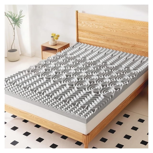 3 Inch Memory Foam Mattress Topper,5-Zone Bamboo Charcoal Infused ...