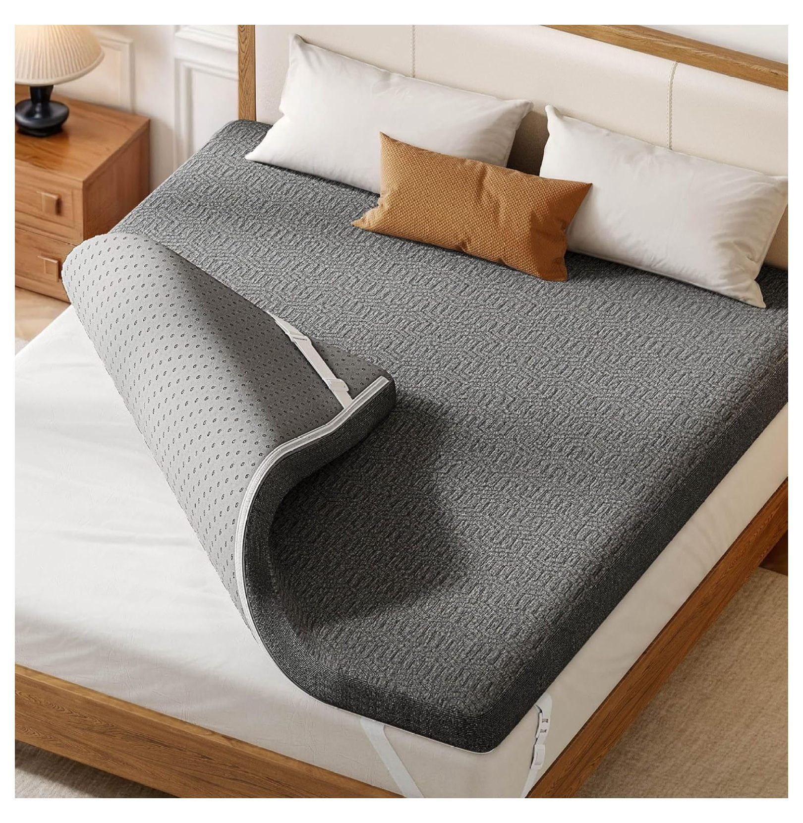 3 Inch Memory Foam Mattress Topper Full - Cooling Gel Memory Foam with ...