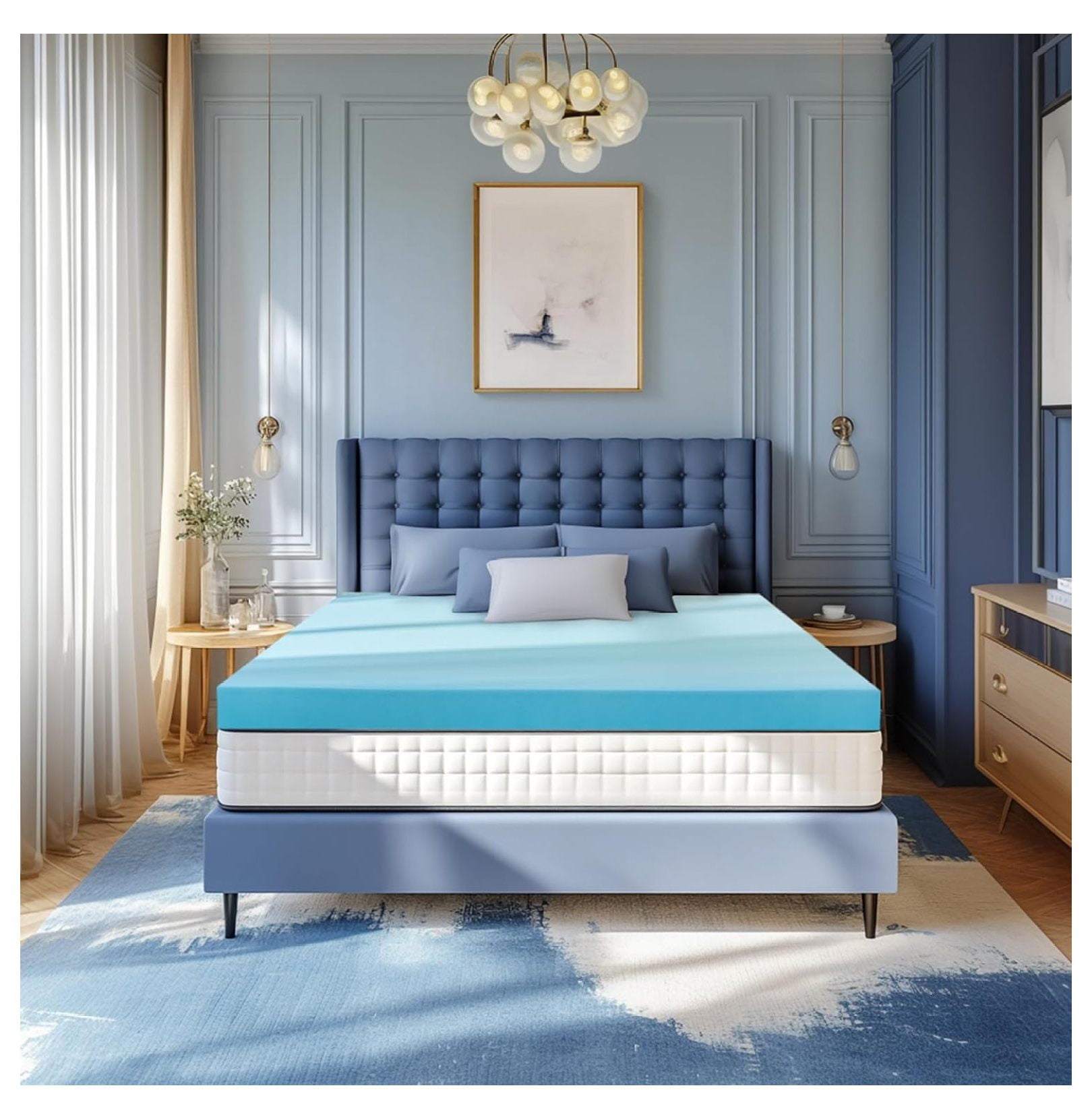 3 Inch Memory Foam Mattress Topper Queen, Gel Infused Bed Topper for ...