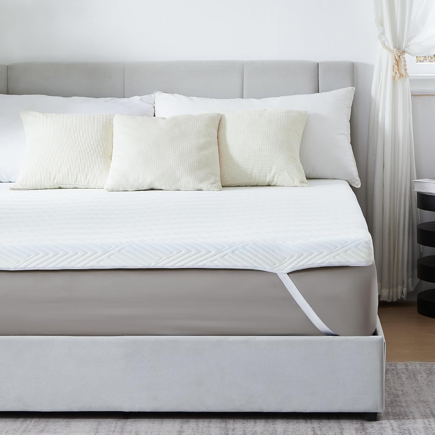 3 Inch Memory Foam Mattress Topper - Queen Mattress Topper with Cover ...