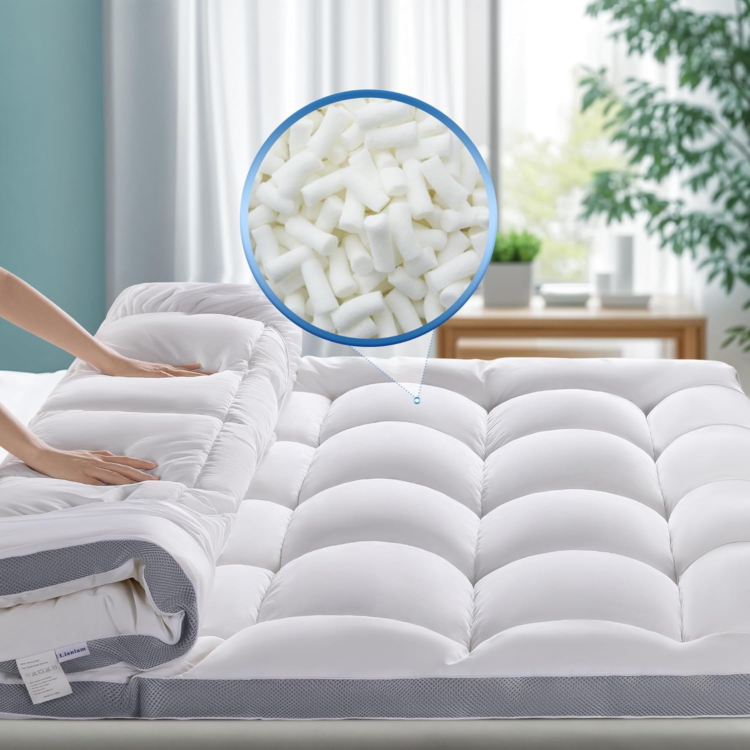 3 Inch Memory Foam Mattress Topper Twin XL with Breathable Air Mesh ...