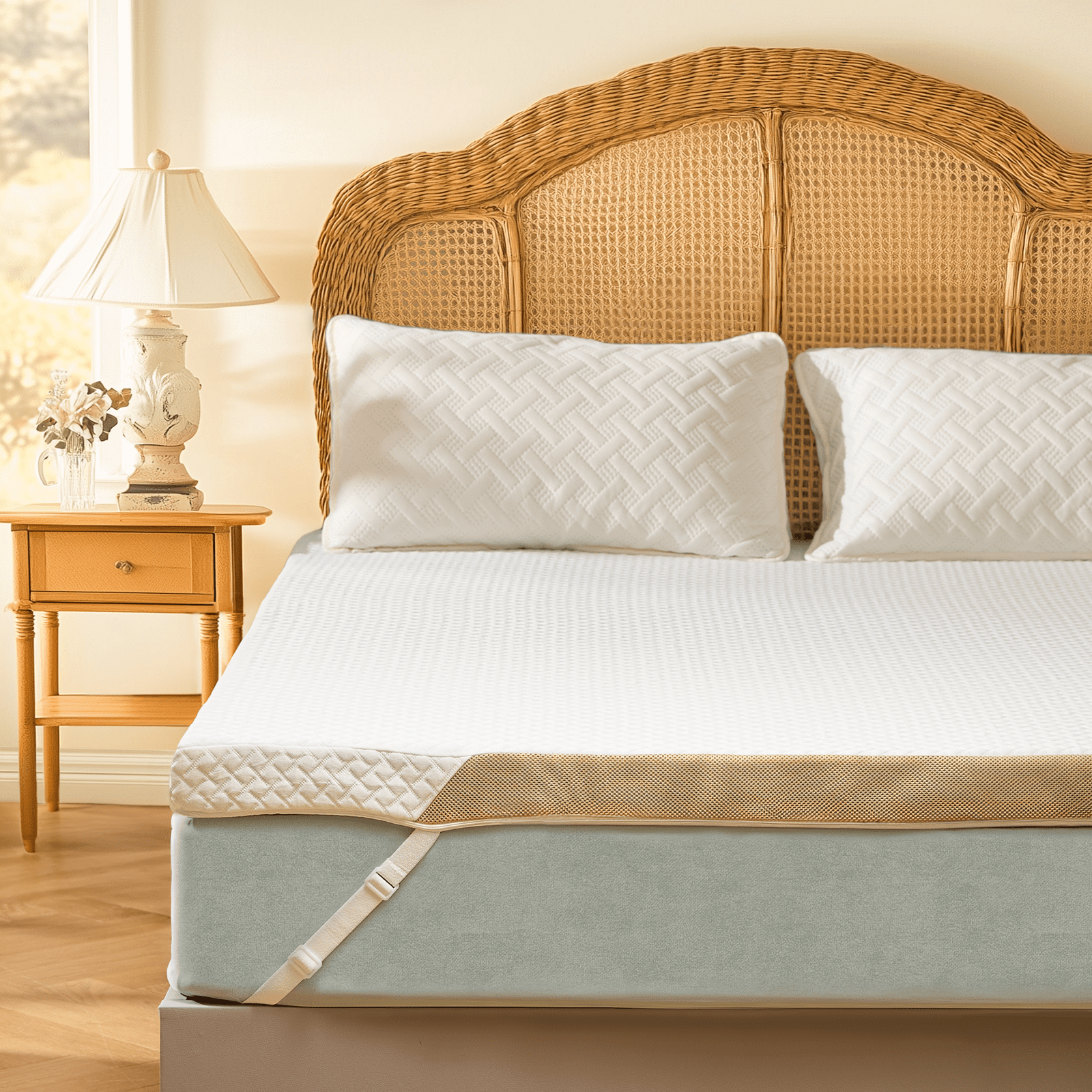 3 Inch Memory Foam Mattress Topper with Removable & Washable Bamboo ...