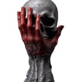 3-Inch Mini Skull Palm Resin Figurine, Handheld Skeleton Hand Desktop ...