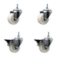 3 Inch Nylon 12MM Threaded Stem Caster Set 2 Brakes SCC - Walmart.com