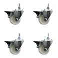 3 Inch Nylon 12MM Threaded Stem Caster Set with Brake - Walmart.com