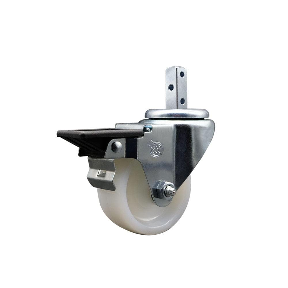 3 Inch Nylon Wheel Swivel 3/4 Inch Square Stem Caster with Brake ...