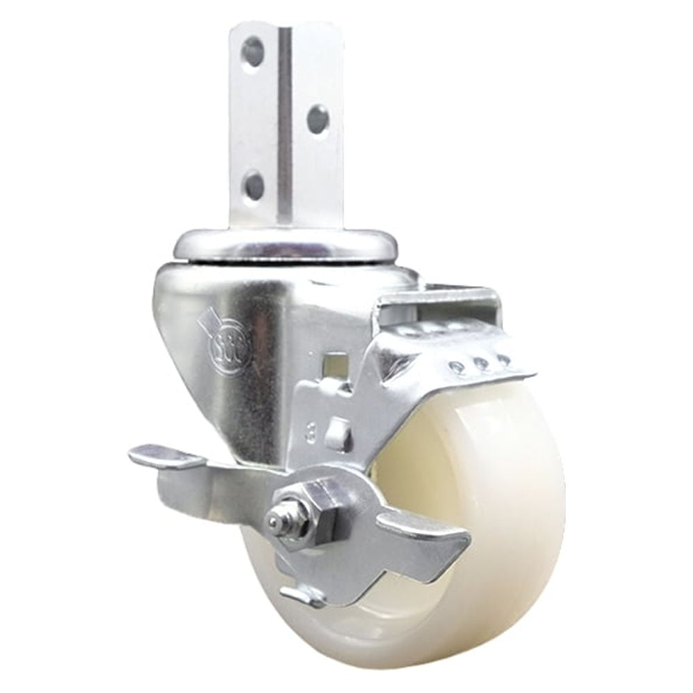 3 Inch Nylon Wheel Swivel 3/4 Inch Square Stem Caster with Brake ...