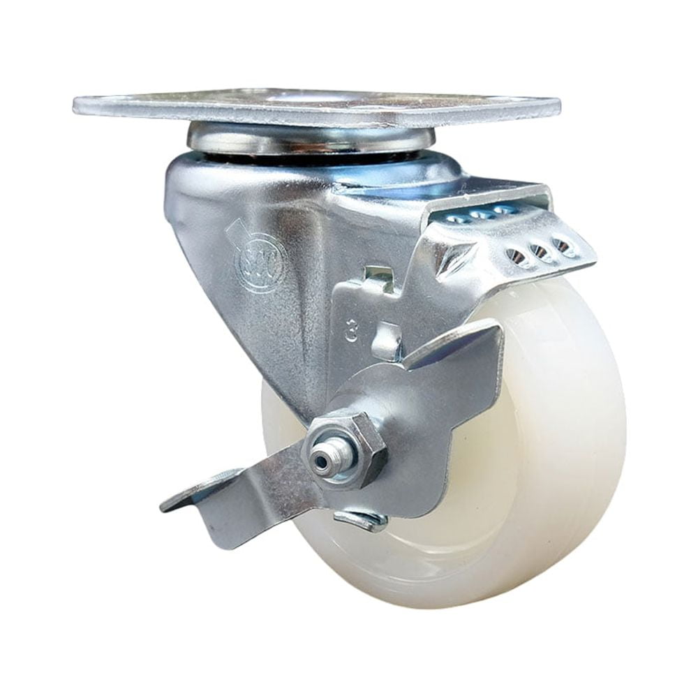 3 Inch Nylon Wheel Swivel Top Plate Caster with Brake Service Caster ...