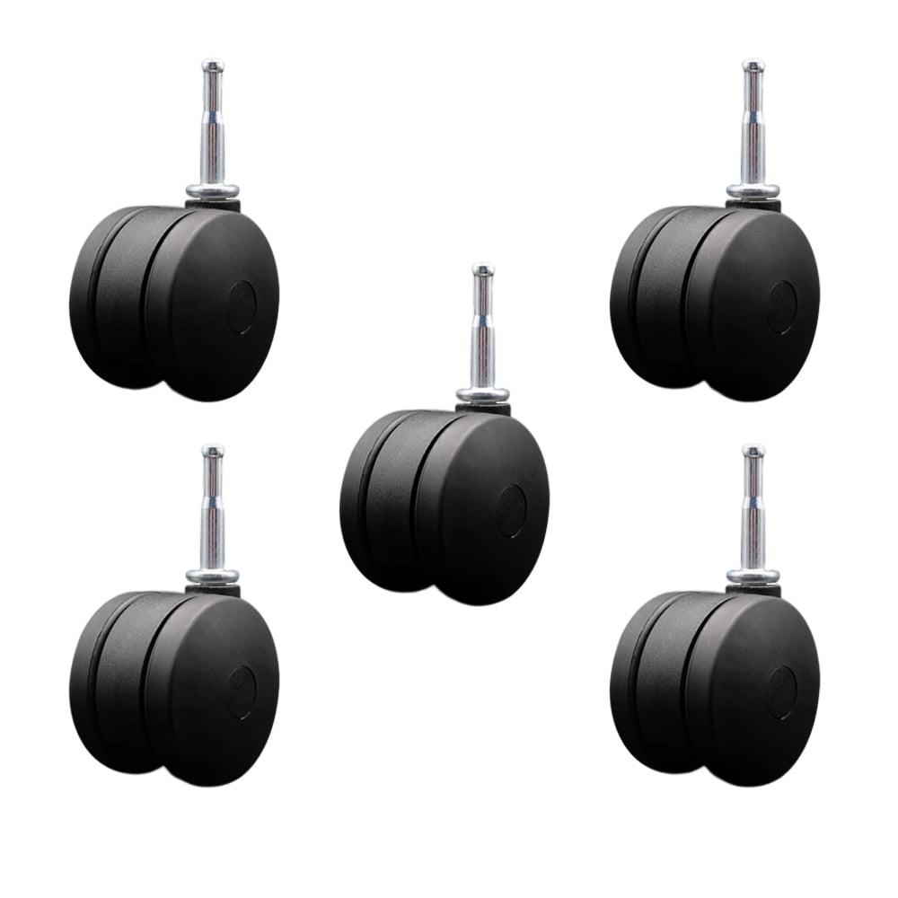 3 Inch Office Chair Casters Nylon Twin Wheel 5/16” Grip Neck Stem Set ...