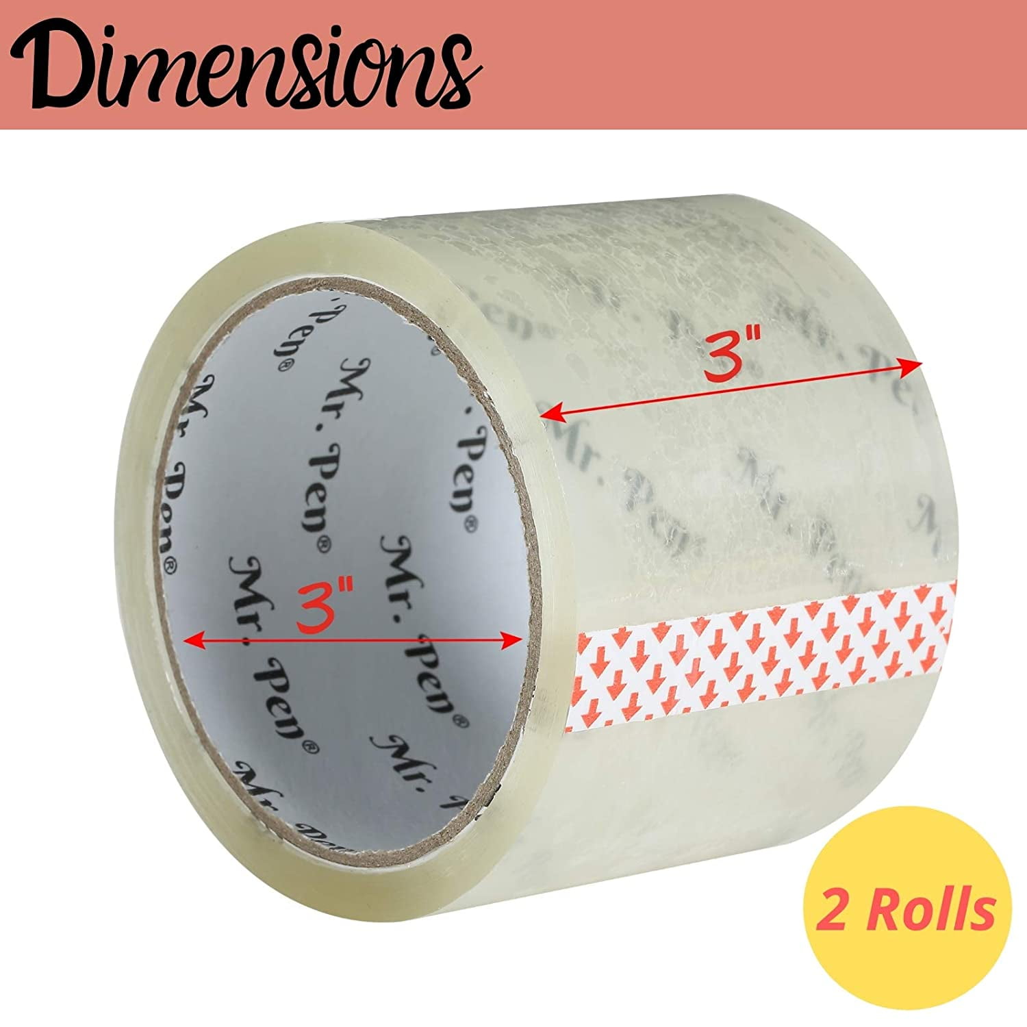 - 3 Inch Packing Tape, 2 Pack, Wide Tape, 45 Yards, 1.9Mil, No Smell, 3 ...