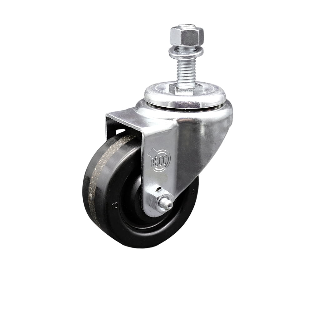3 Inch Phenolic Wheel Swivel 12mm Threaded Stem Caster Service Caster ...