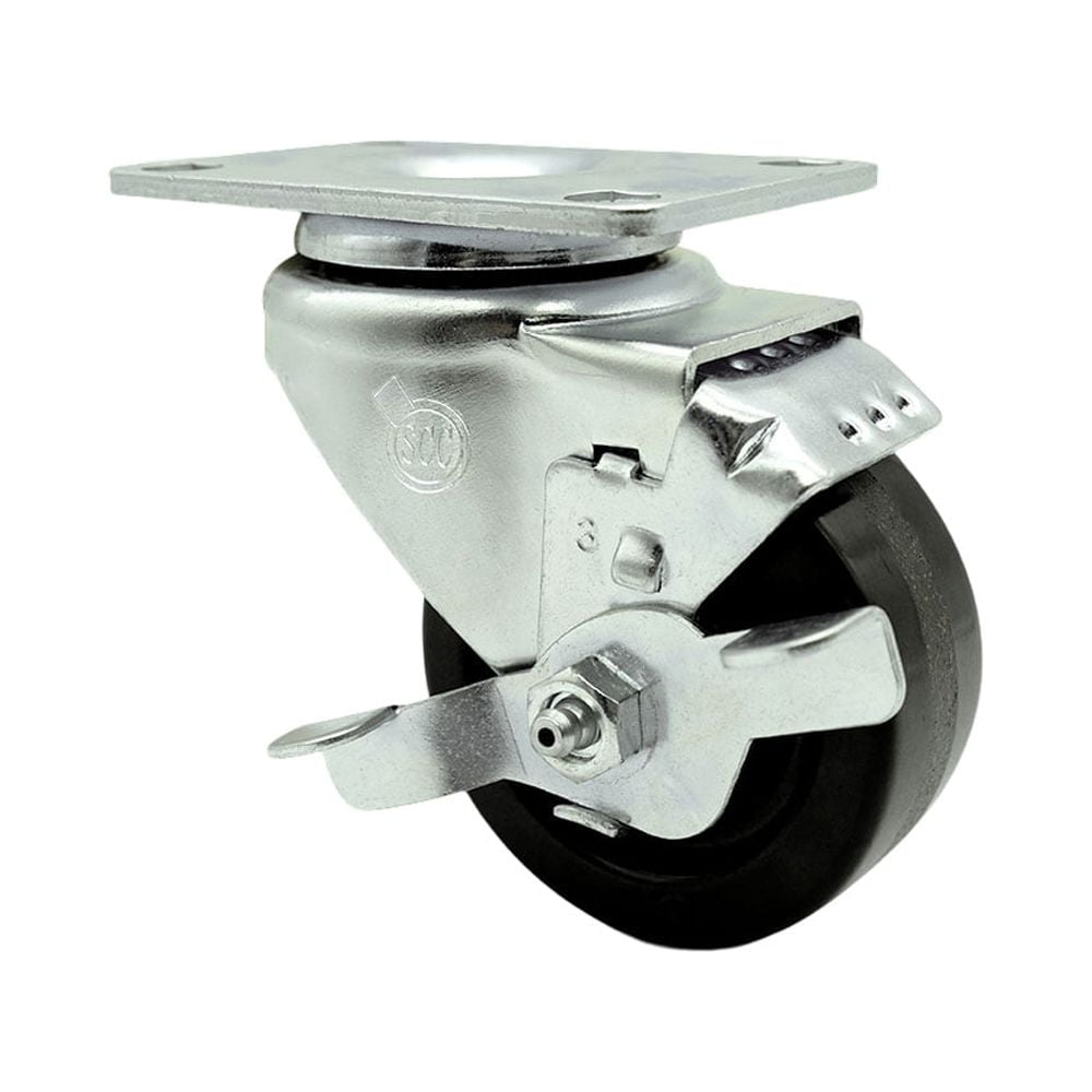 3 Inch Phenolic Wheel Swivel Top Plate Caster with Brake Service Caster ...