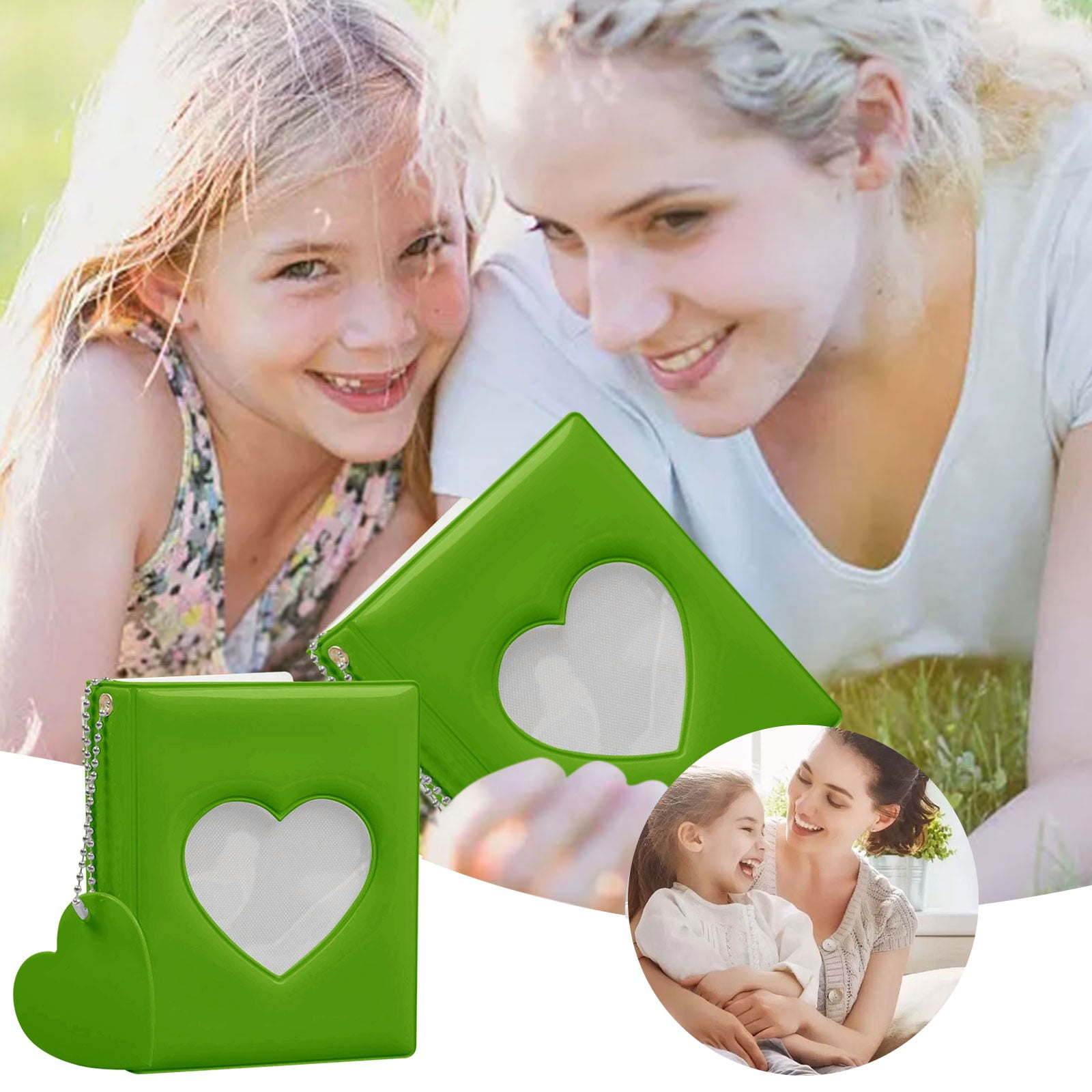 3 Inch Photo Album, 32 Pocket Mini Photocard Holder Book with Heart ...