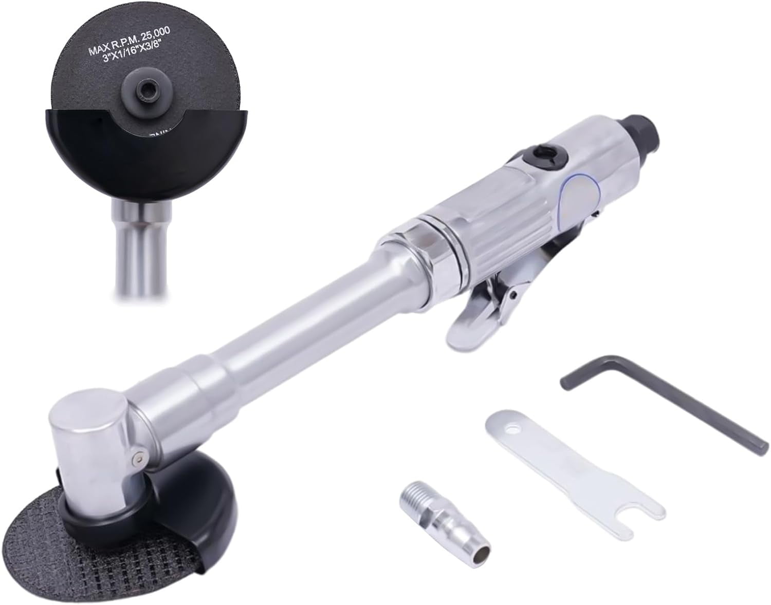 3 Inch Pneumatic Angle Grinder, 25000RPM Speed-Adjustable Air Cut Off ...