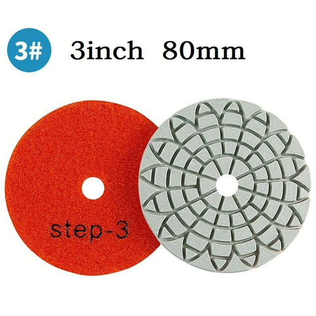 3 Inch Polishing Pads Set for Granite, Concrete, Marble - 3 Step Wet ...