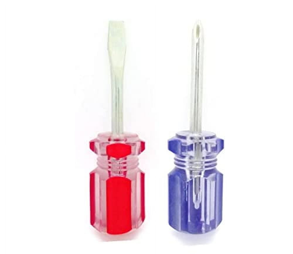 3 Inch Red and Blue Set Mini Philips & Flat Slotted Screwdrivers Small ...