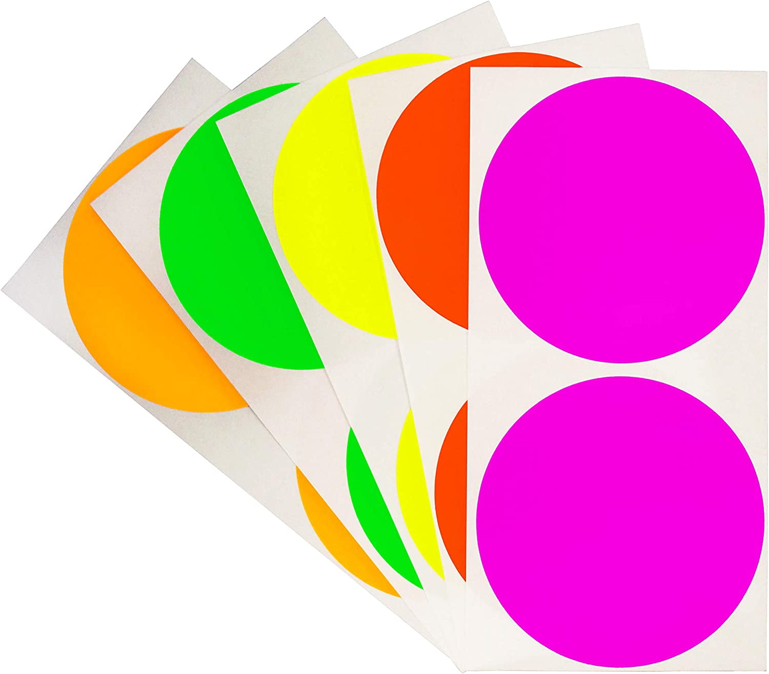 3 Inch Round Label Removable Color Code Dot Stickers, High Visibility ...