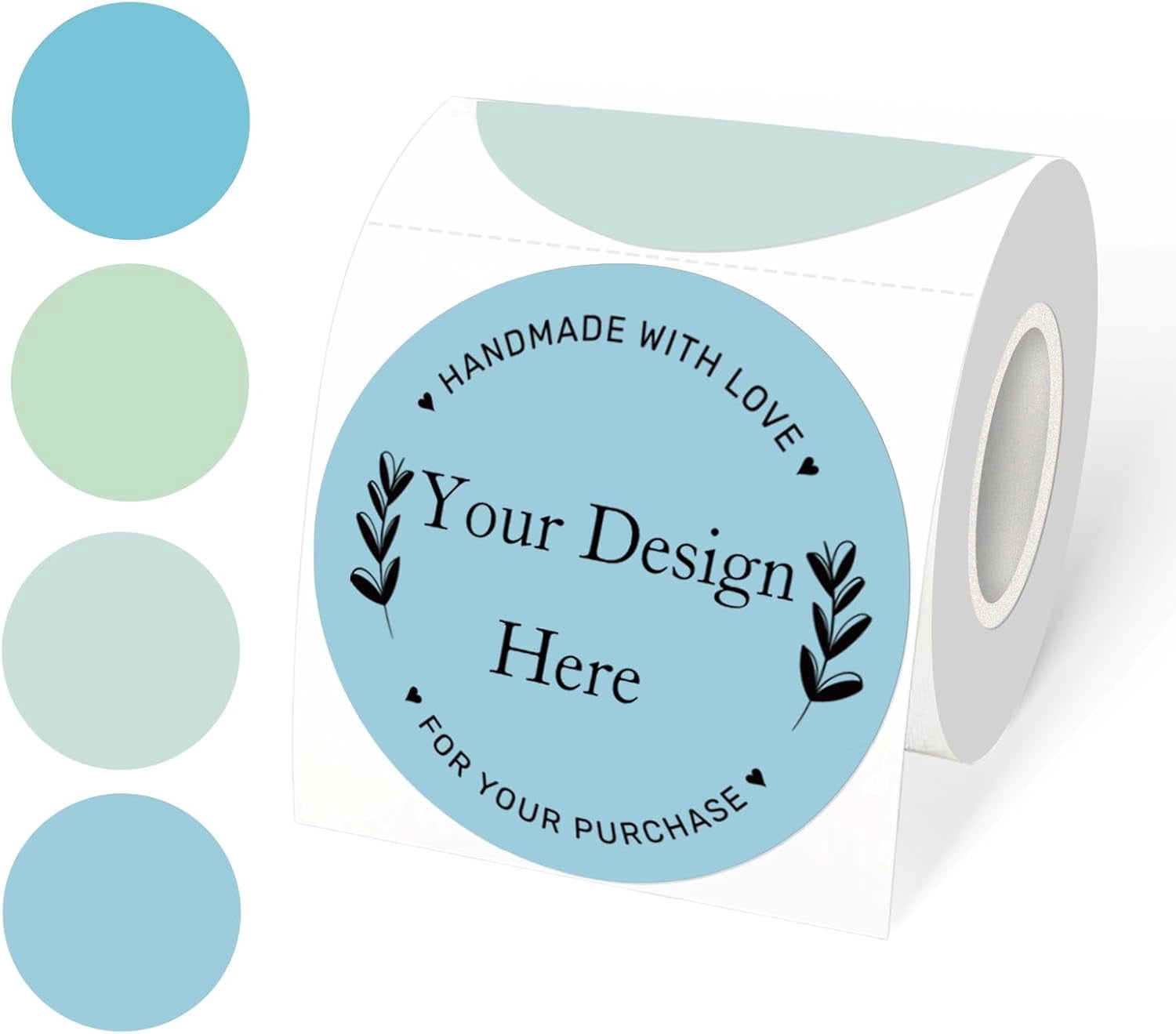 3 Inch Round Thermal Label Printer Stickers, Self- Direct Thermal ...