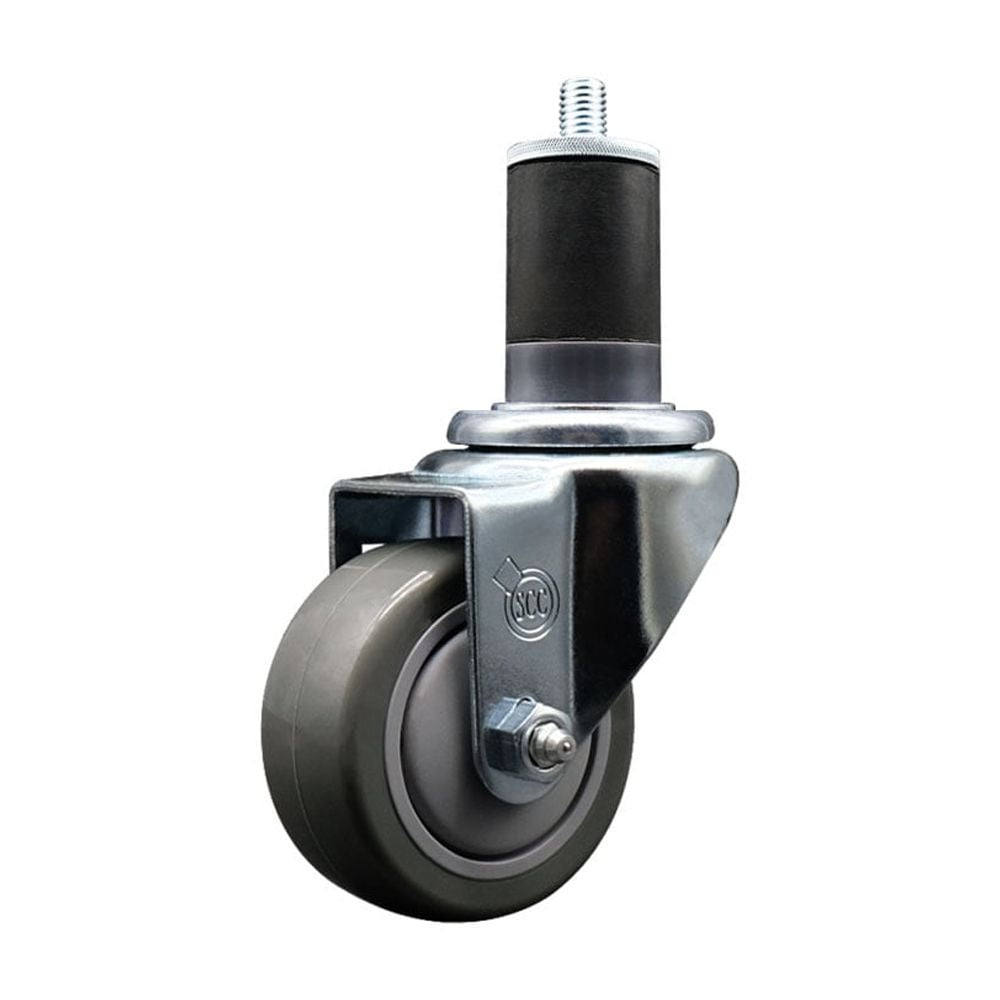 3 Inch SS Gray Poly Wheel Swivel 1-5/8 Inch Expanding Stem Caster SCC ...