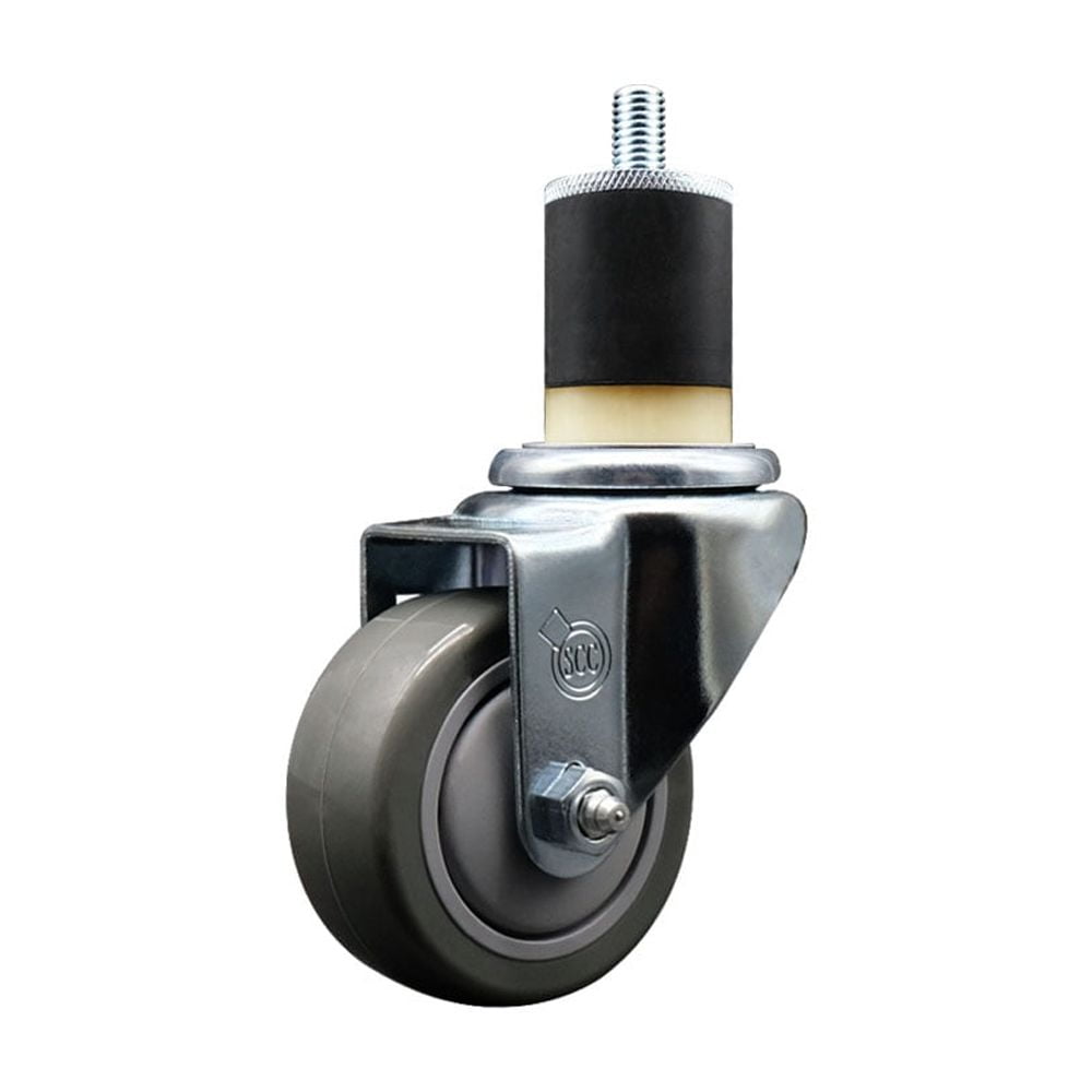 3 Inch SS Gray Poly Wheel Swivel 1-7/8 Inch Expanding Stem Caster SCC ...