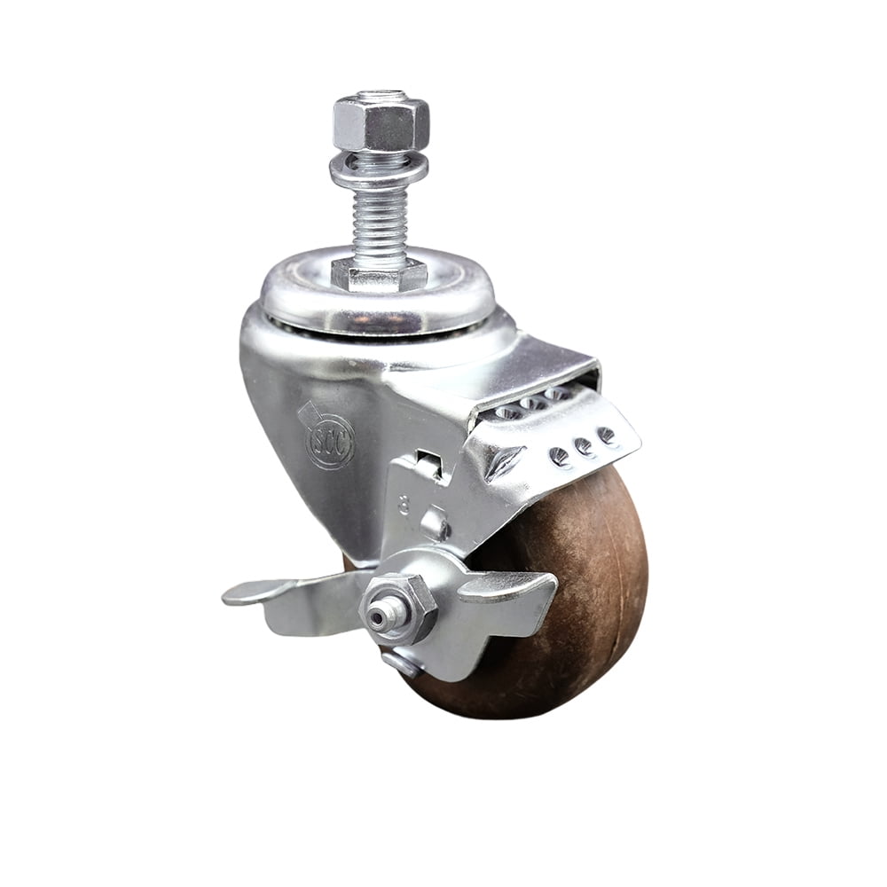 3 Inch SS High Temp Glass Filled Nylon 12mm Threaded Stem Caster with ...