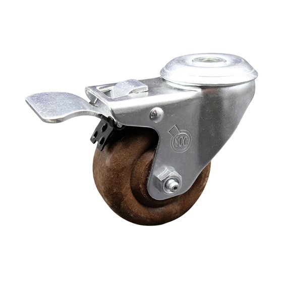 3 Inch SS High Temp Glass Filled Nylon Bolt Hole Caster with Total Lock ...