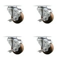 3 Inch SS High Temp Glass Filled Nylon Swivel Top Plate Caster Set with ...