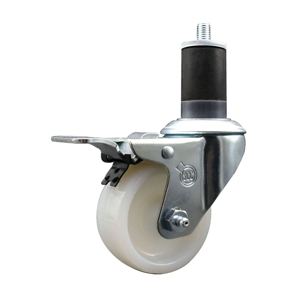 3 Inch SS Nylon Swivel 1-5/8 Inch Expand Stem Caster Total Lock Brake ...