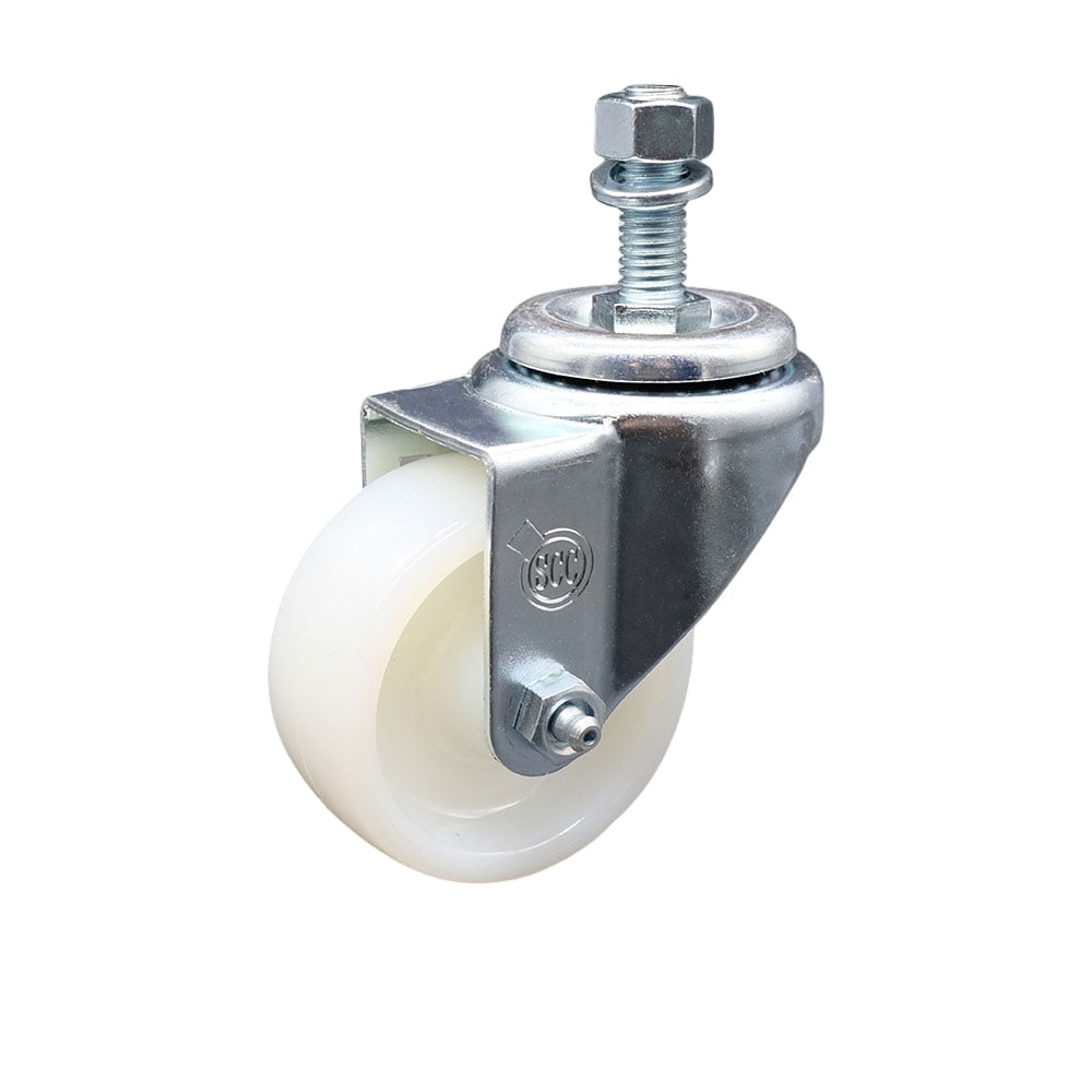 3 Inch SS Nylon Wheel Swivel 12mm Threaded Stem Caster Service Caster ...