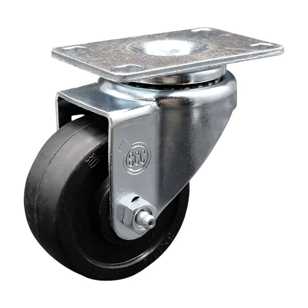 3 Inch SS Soft Rubber Wheel Swivel Top Plate Caster Service Caster ...