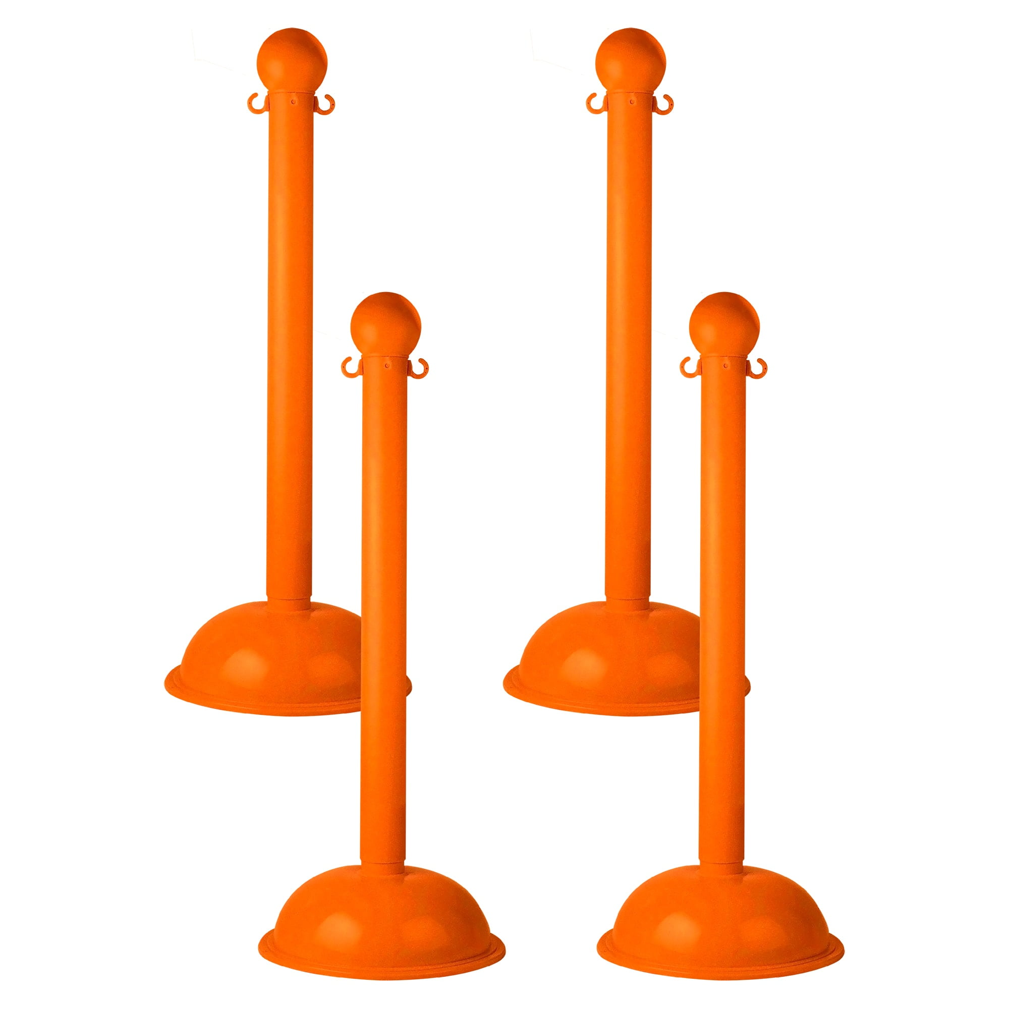 3 Inch Safety Orange Heavy Duty Stanchion (4 Pk) - Walmart.com