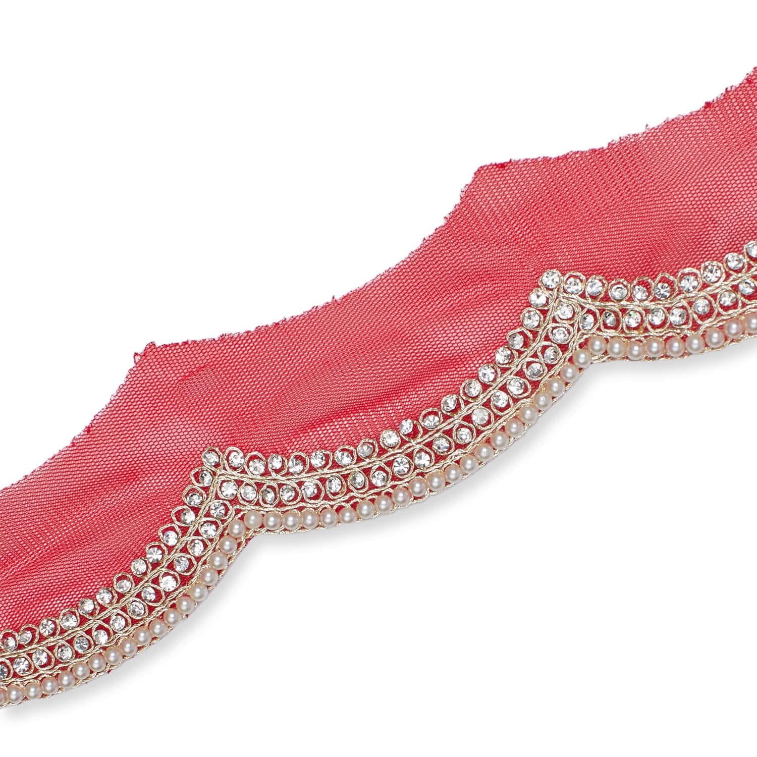 3 Inch Scalloped Regal Rhinestones Beads & Metallic Cording On ...