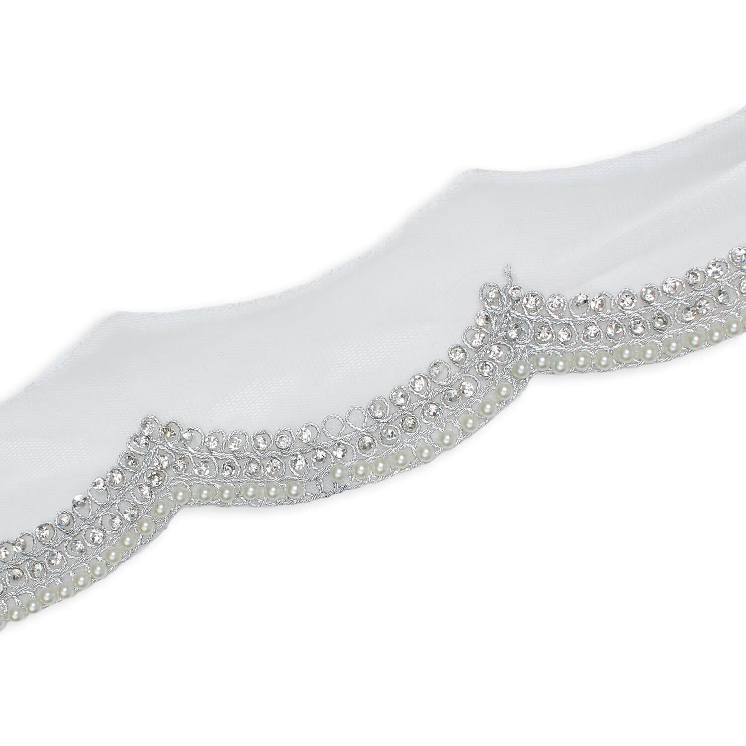 3 Inch Scalloped Regal Rhinestones Beads & Metallic Cording On ...