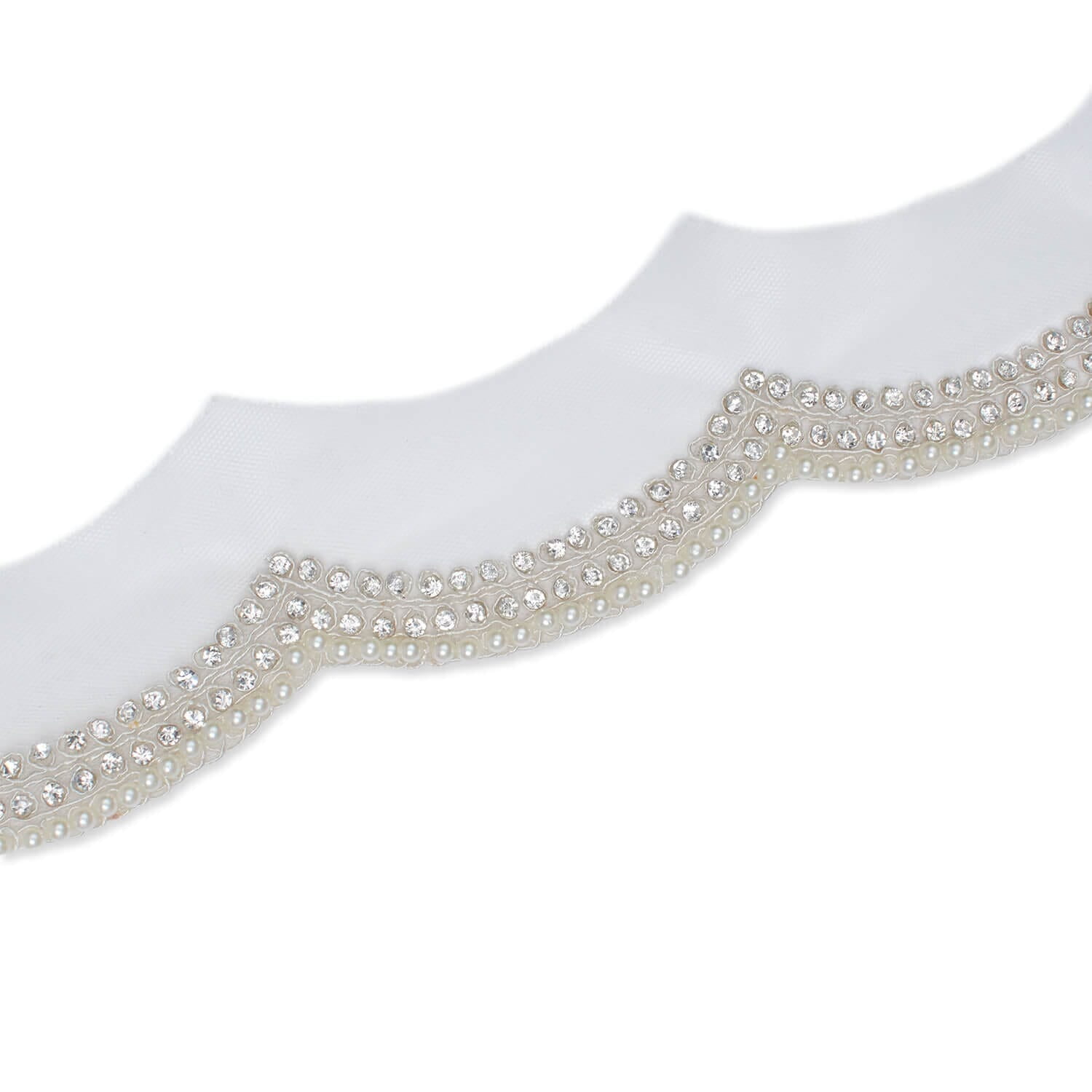 3 Inch Scalloped Regal Rhinestones Beads & Metallic Cording On ...