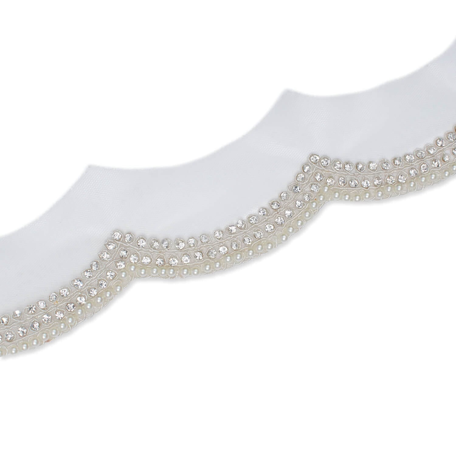 3 Inch Scalloped Regal Rhinestones Beads & Metallic Cording On ...
