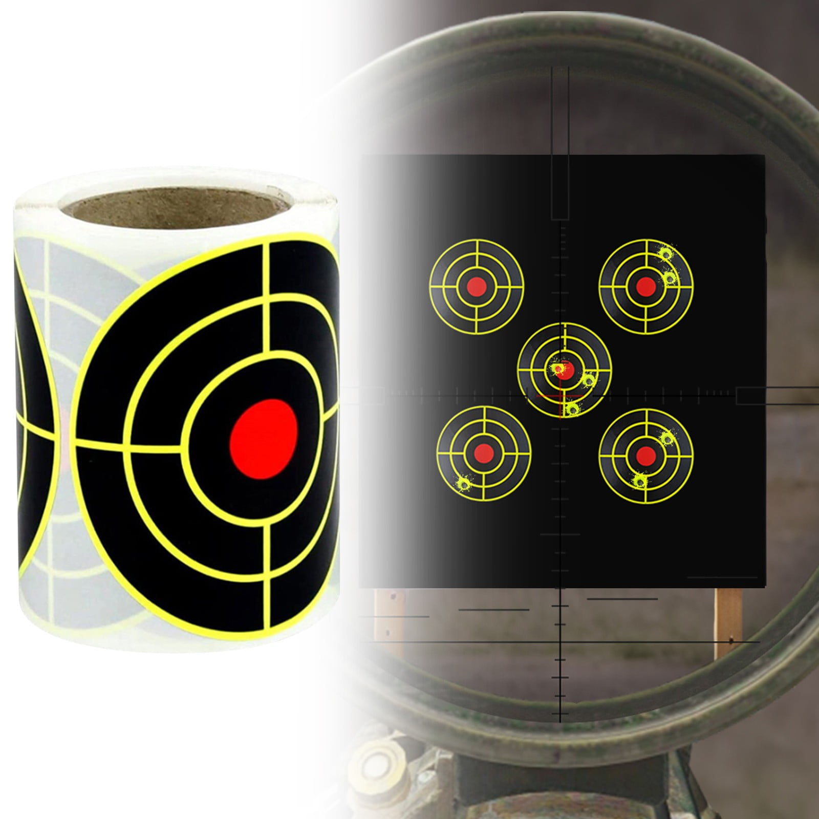 3 Inch Self-Adhesive Shooting Targets - Green/Black Reactive Splatter ...